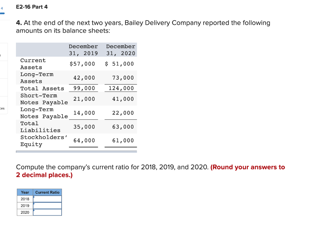 Solved ! Required information E2-16 (Algo) Analyzing the | Chegg.com