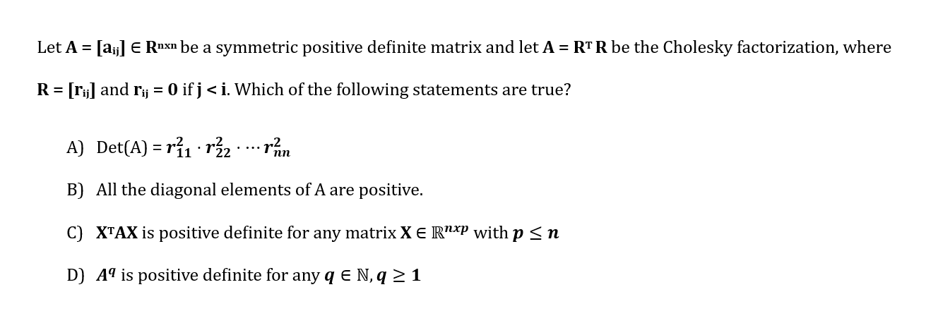 Solved Let A=[aij]∈Rnxn be a symmetric positive definite | Chegg.com