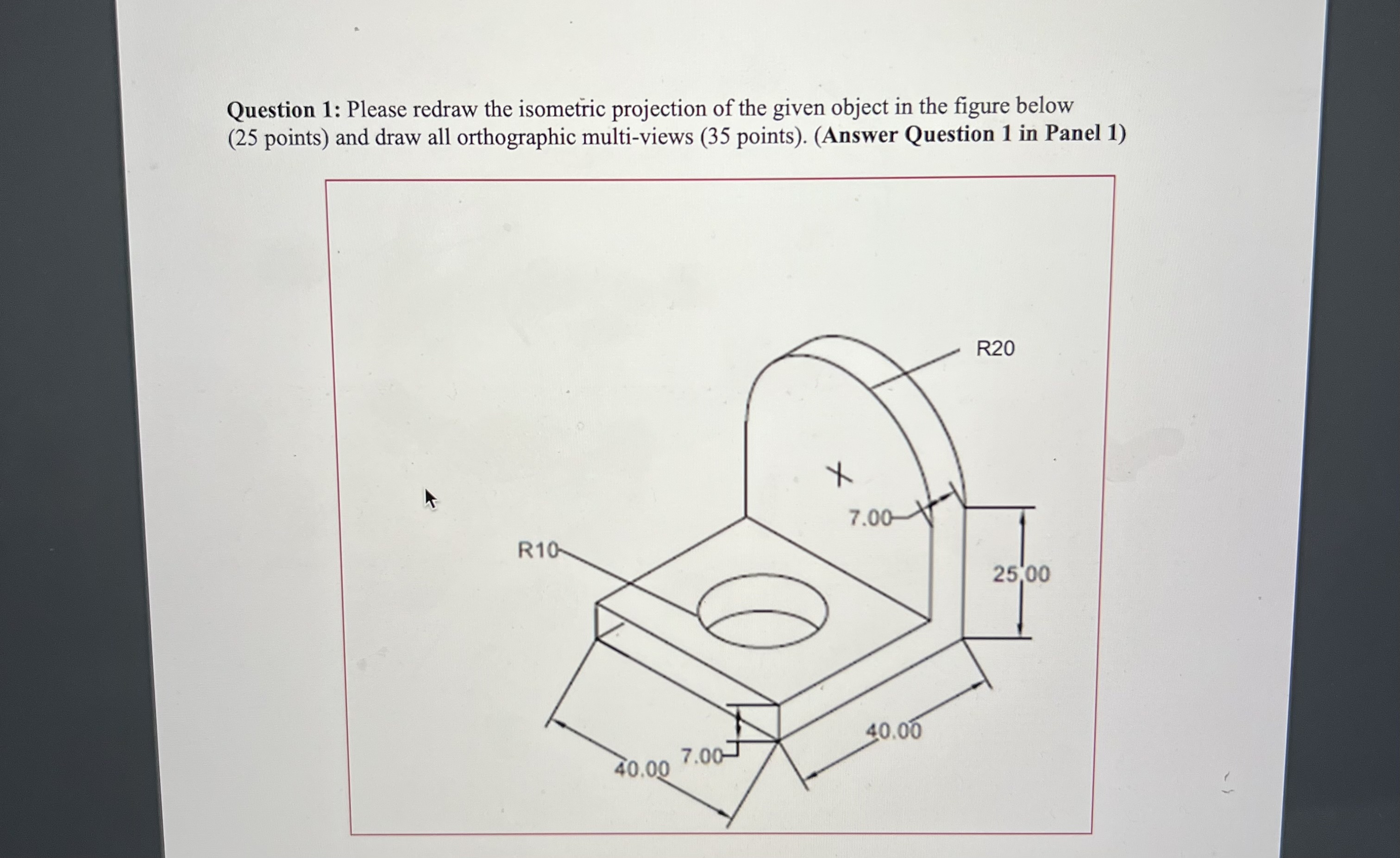 Solved Question 1: Please redraw the isometric projection of | Chegg.com