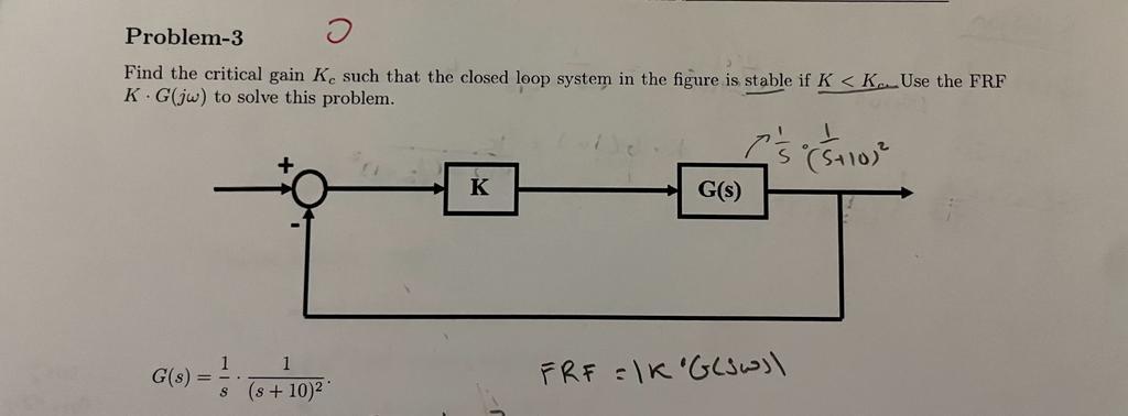 Solved Find the critical gain Kc such that the closed loop | Chegg.com
