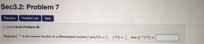 Solved Sec3.2: Problem 1 Previous Problem List Next (1 | Chegg.com