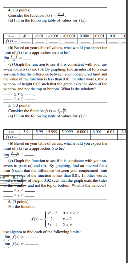 Solved 4. (13 points) Consider the function f(x)=x5x−1. (a) | Chegg.com