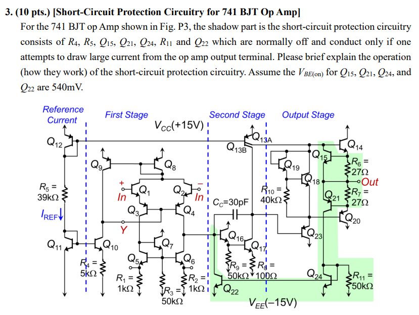 3. (10 pts.) [Short-Circuit Protection Circuitry for | Chegg.com