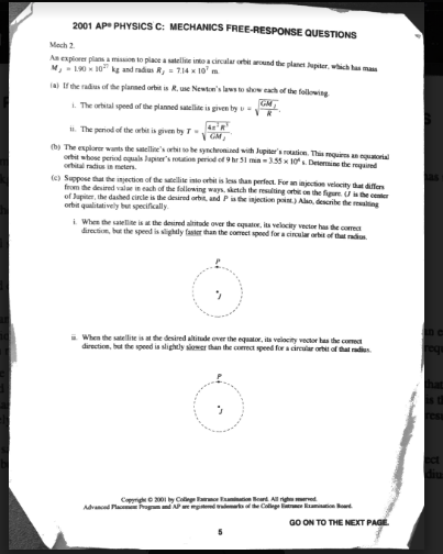 2001 AP PHYSICS C: MECHANICS FREE-RESPONSE QUESTIONS | Chegg.com