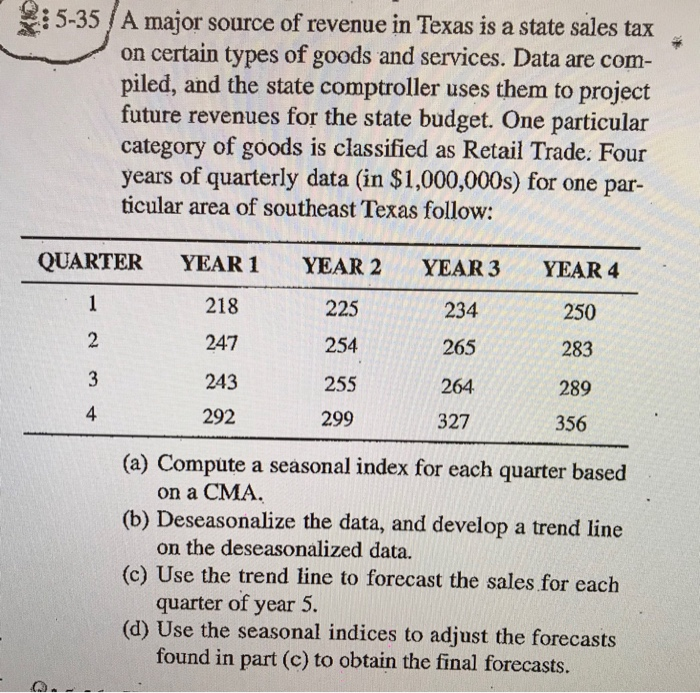 Solved 5-35 /A major source of revenue in Texas is a state | Chegg.com