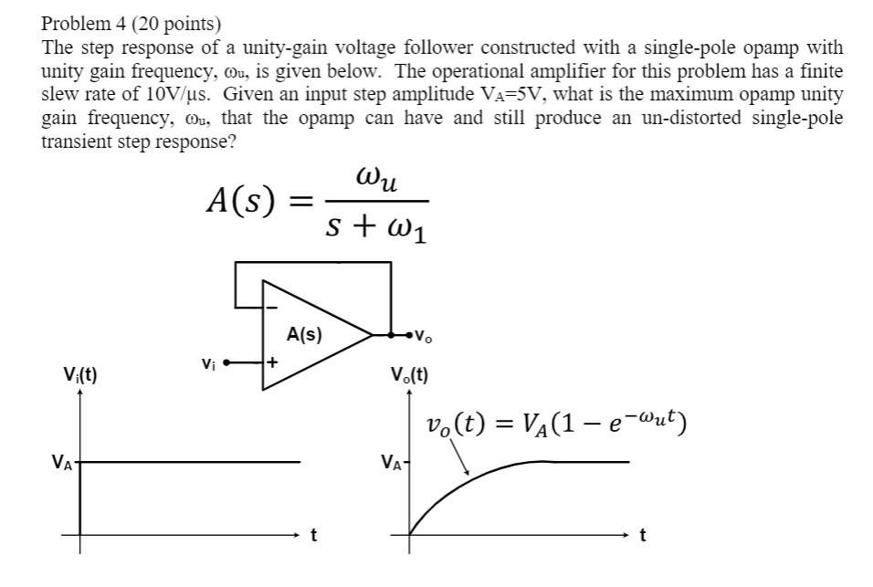 Solved Problem 4 (20 points) The step response of a | Chegg.com