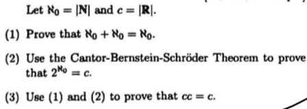 Solved Let No = (N) and c = RT. (1) Prove that no + No = No. | Chegg.com
