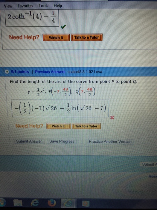 Solved Find the length of the arc of the curve from point P | Chegg.com