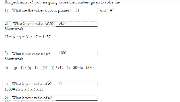 Solved For problems 1-5, you are going to use the numbers | Chegg.com