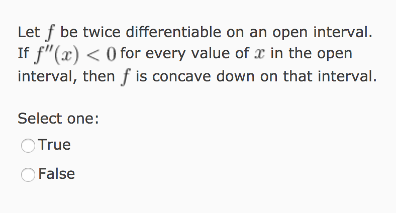 Solved Let f be twice differentiable on an open interval. If | Chegg.com
