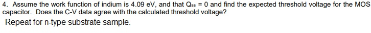 4. Assume the work function of indium is 4.09 eV, and | Chegg.com