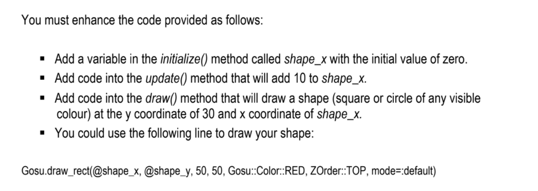 Solved Overview This program will allow you to use the Gosu | Chegg.com