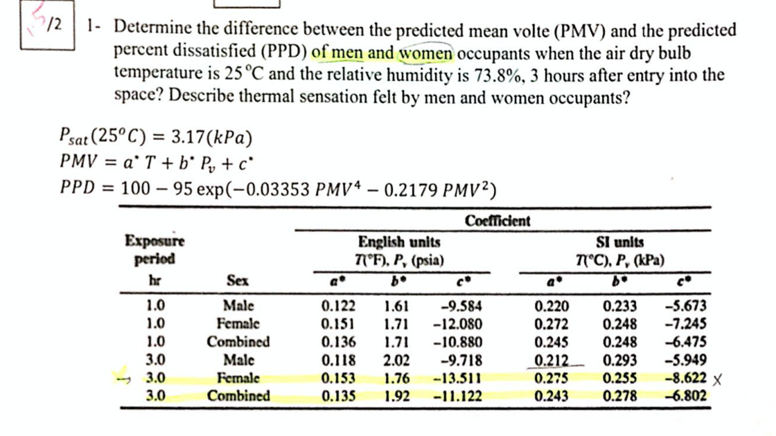 Solved 12. 1. Determine the difference between the predicted | Chegg.com