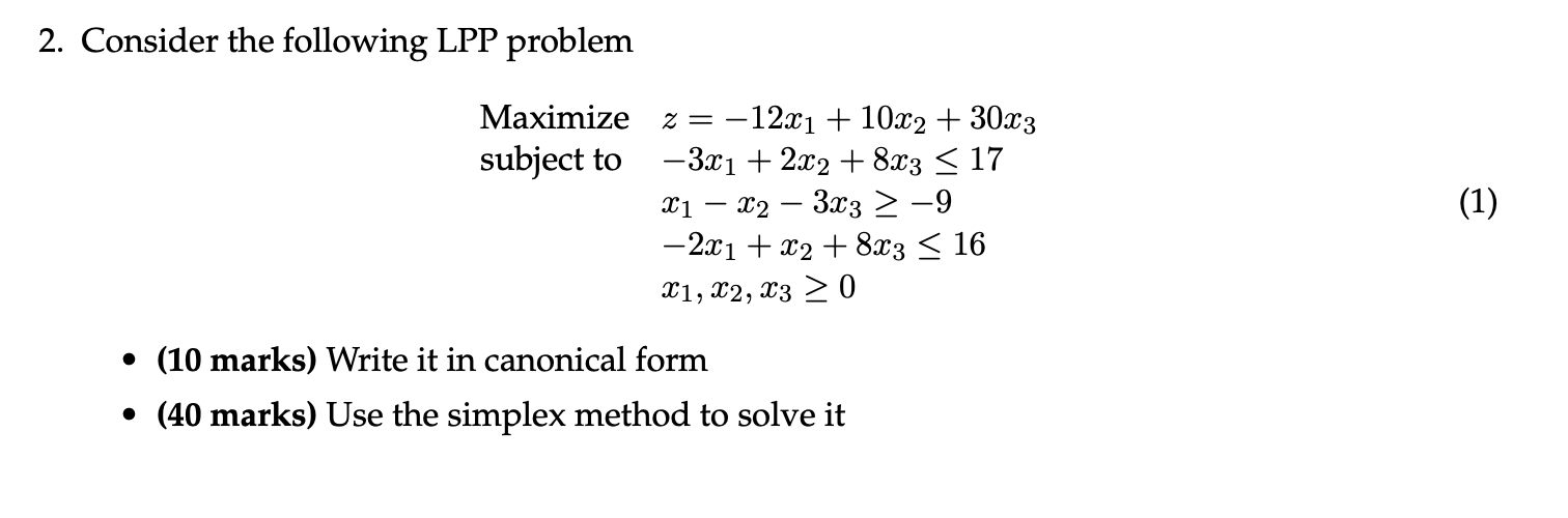 Solved 2. Consider the following LPP problem Maximize | Chegg.com