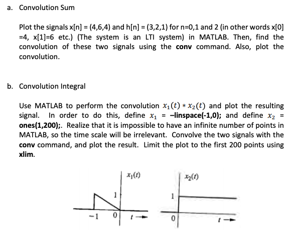 Solved a. Convolution Sum Plot the signals x[n] = (4,6,4) | Chegg.com