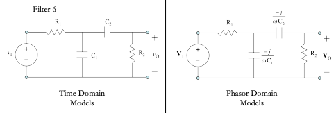 Solved Filter 4 78 - + T Time Domain Models Phasor Domain | Chegg.com