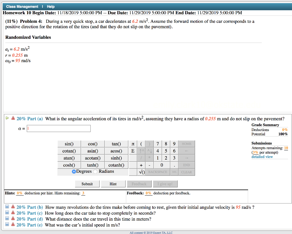 Solved Class Management | Help Homework 10 Begin Date: | Chegg.com