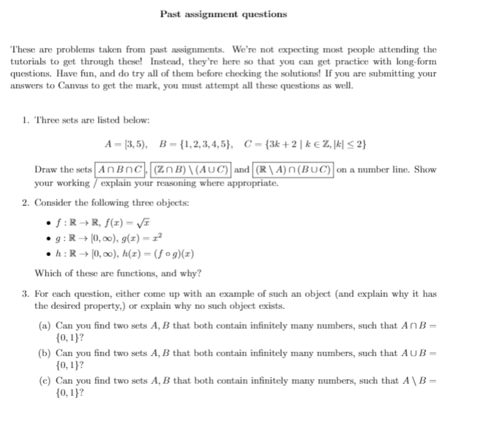 Solved Past assignment questions These are problems taken | Chegg.com