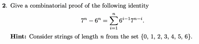 Solved 2. Give a combinatorial proof of the following | Chegg.com