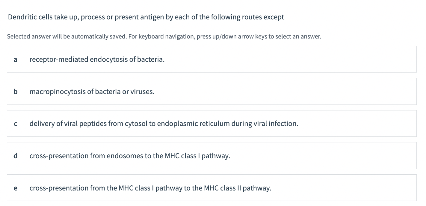Solved Dendritic cells take up, process or present antigen | Chegg.com