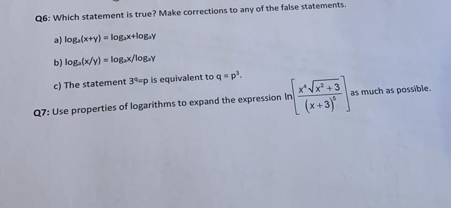 Solved Q6: Which statement is true? Make corrections to any | Chegg.com