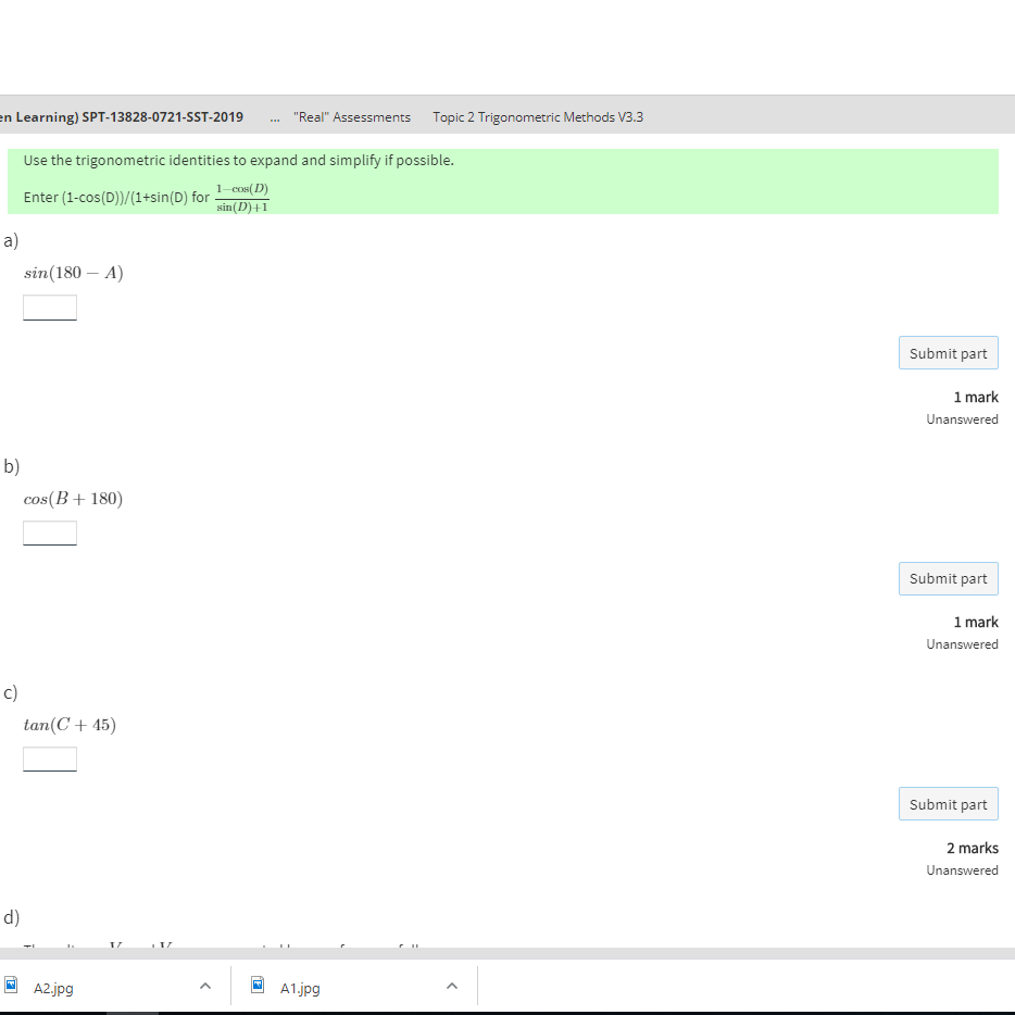 Solved en Learning) SPT-13828-0721-SST-2019 ... "Real" | Chegg.com