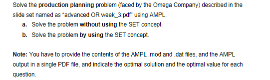 Solved Solve the production planning problem (faced by the | Chegg.com