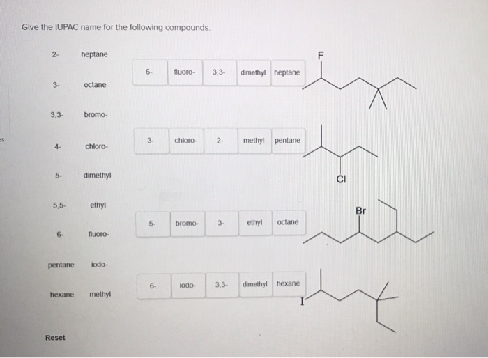 Solved Give the IUPAC name for the following compounds 2- | Chegg.com
