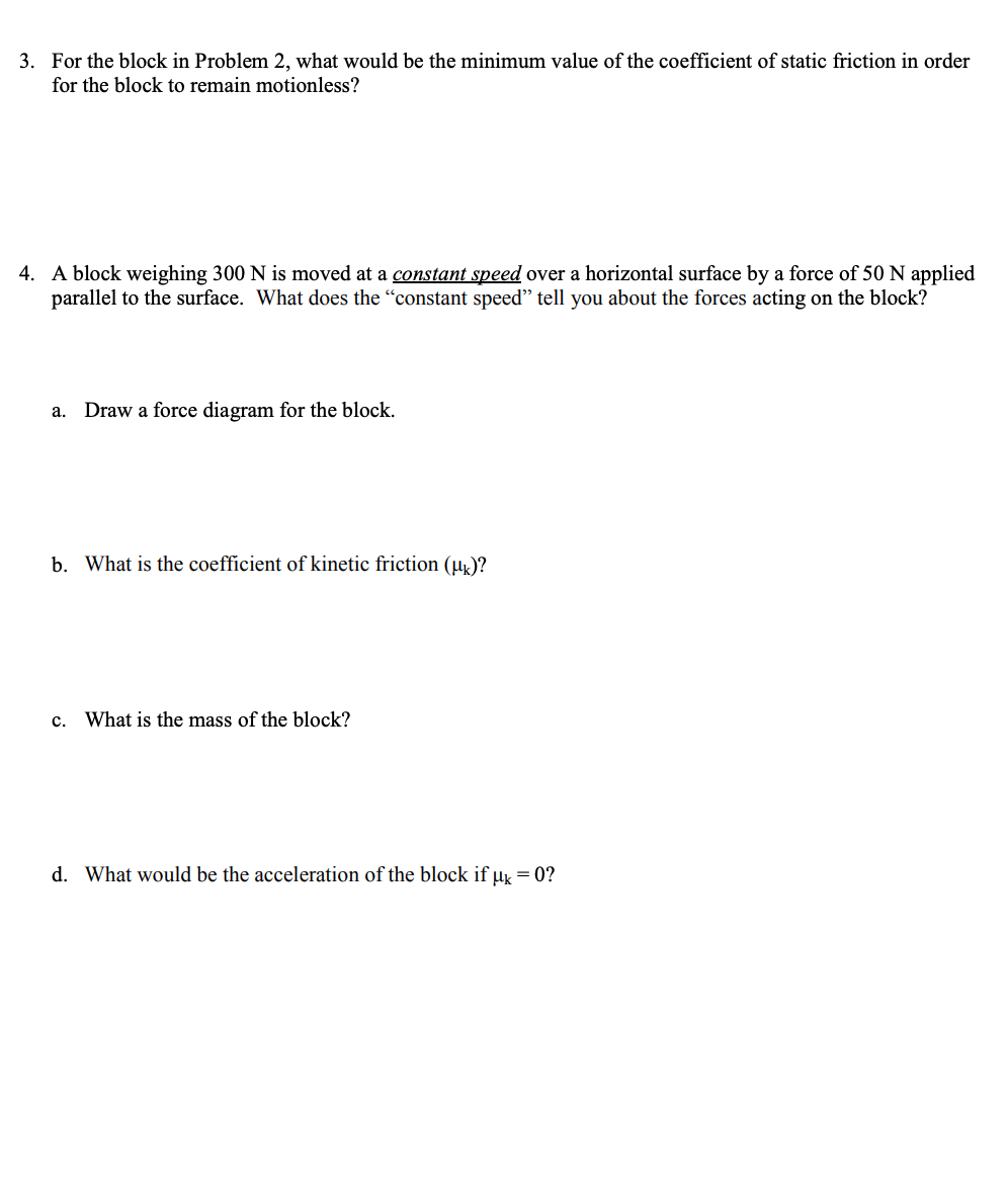 3. For the block in Problem 2, what would be the | Chegg.com