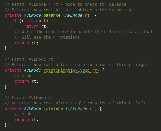 AVLNode.java: partial implementation of the AVLNode | Chegg.com