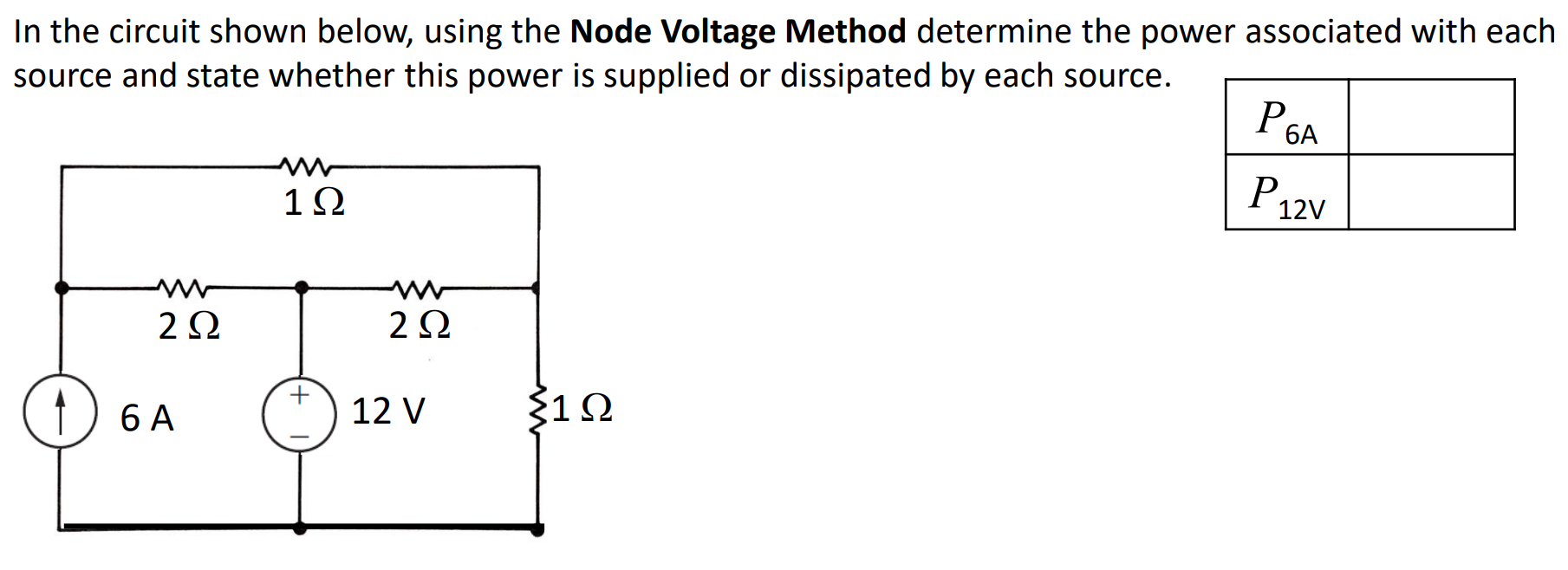 In the circuit shown below, using the Node Voltage | Chegg.com