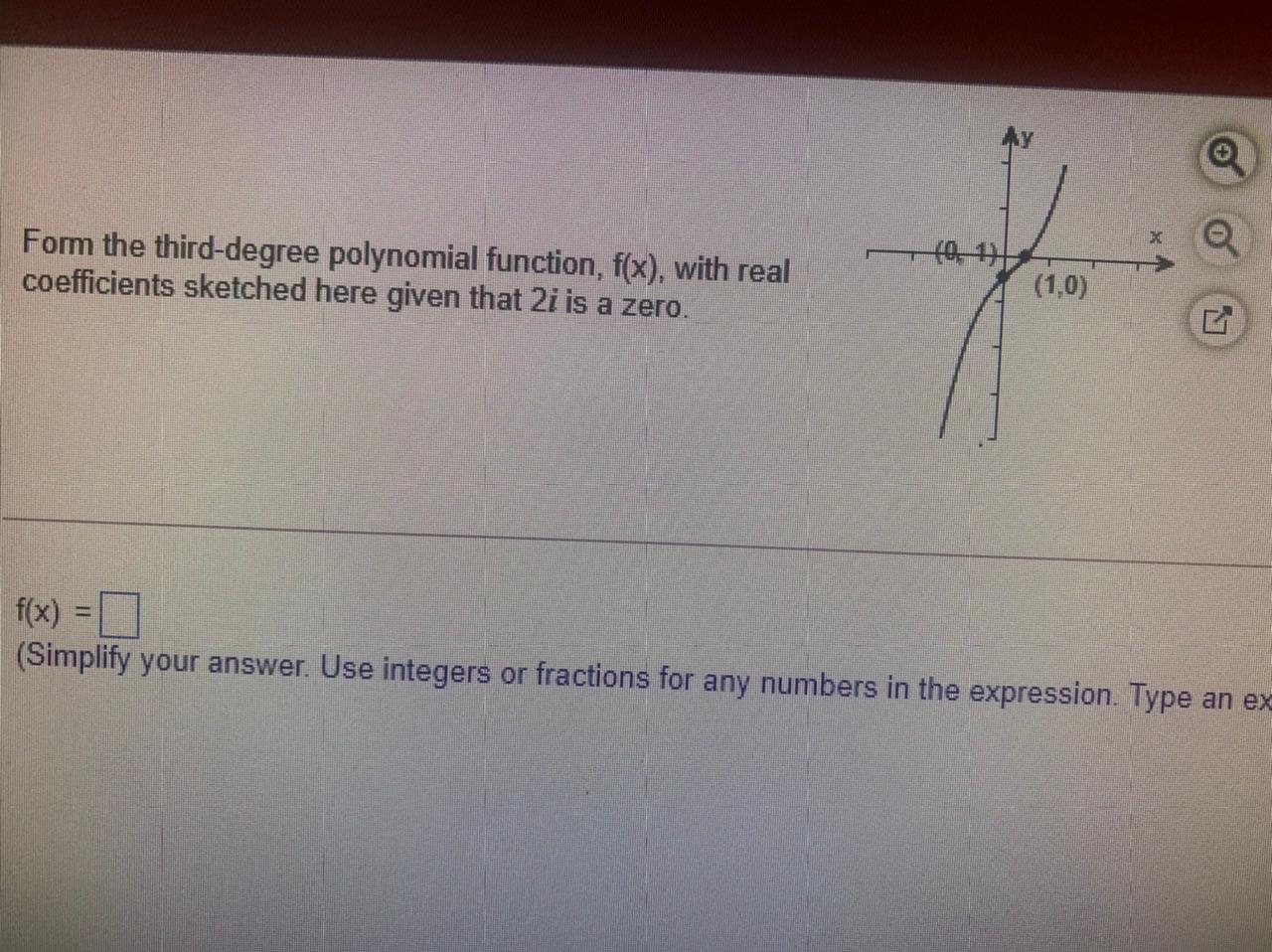 Solved 0 Form the third-degree polynomial function, f(x), | Chegg.com