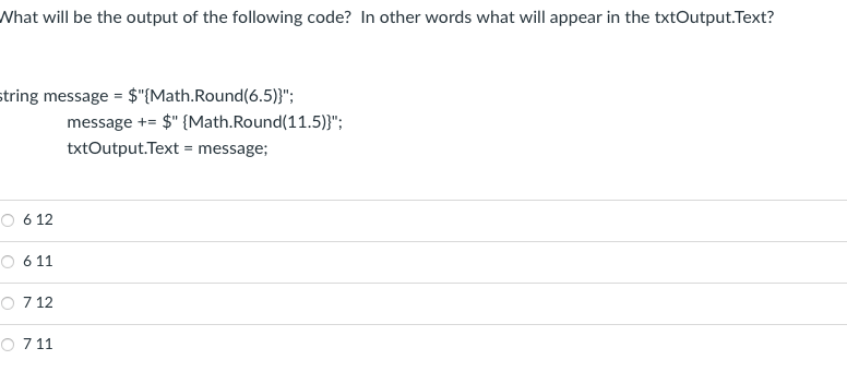 Solved What will be the output of the following code? In | Chegg.com