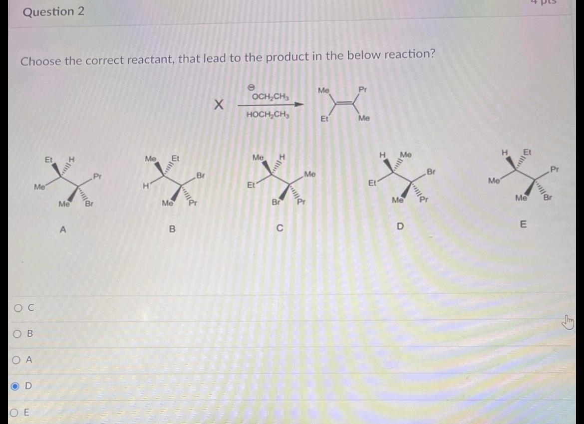 Solved Choose the correct reactant , that lead to the | Chegg.com