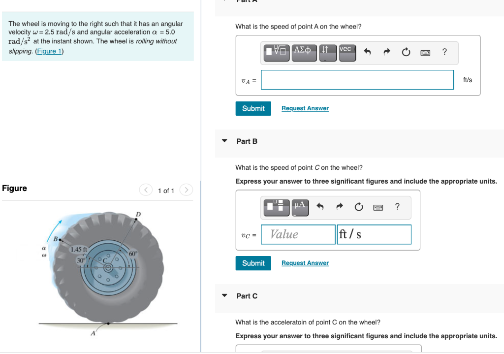 Solved What is the speed of point A on the wheel? The wheel | Chegg.com
