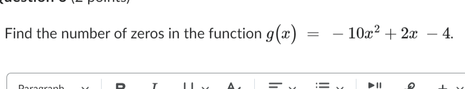 Solved Find the number of zeros in the function | Chegg.com