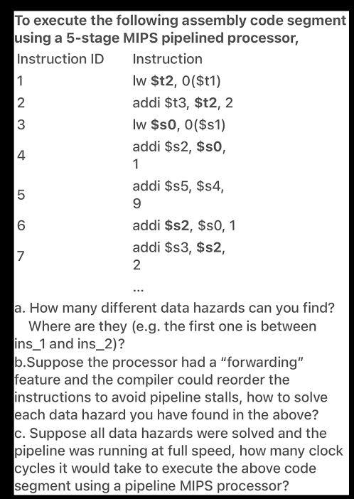Solved To execute the following assembly code segment using | Chegg.com