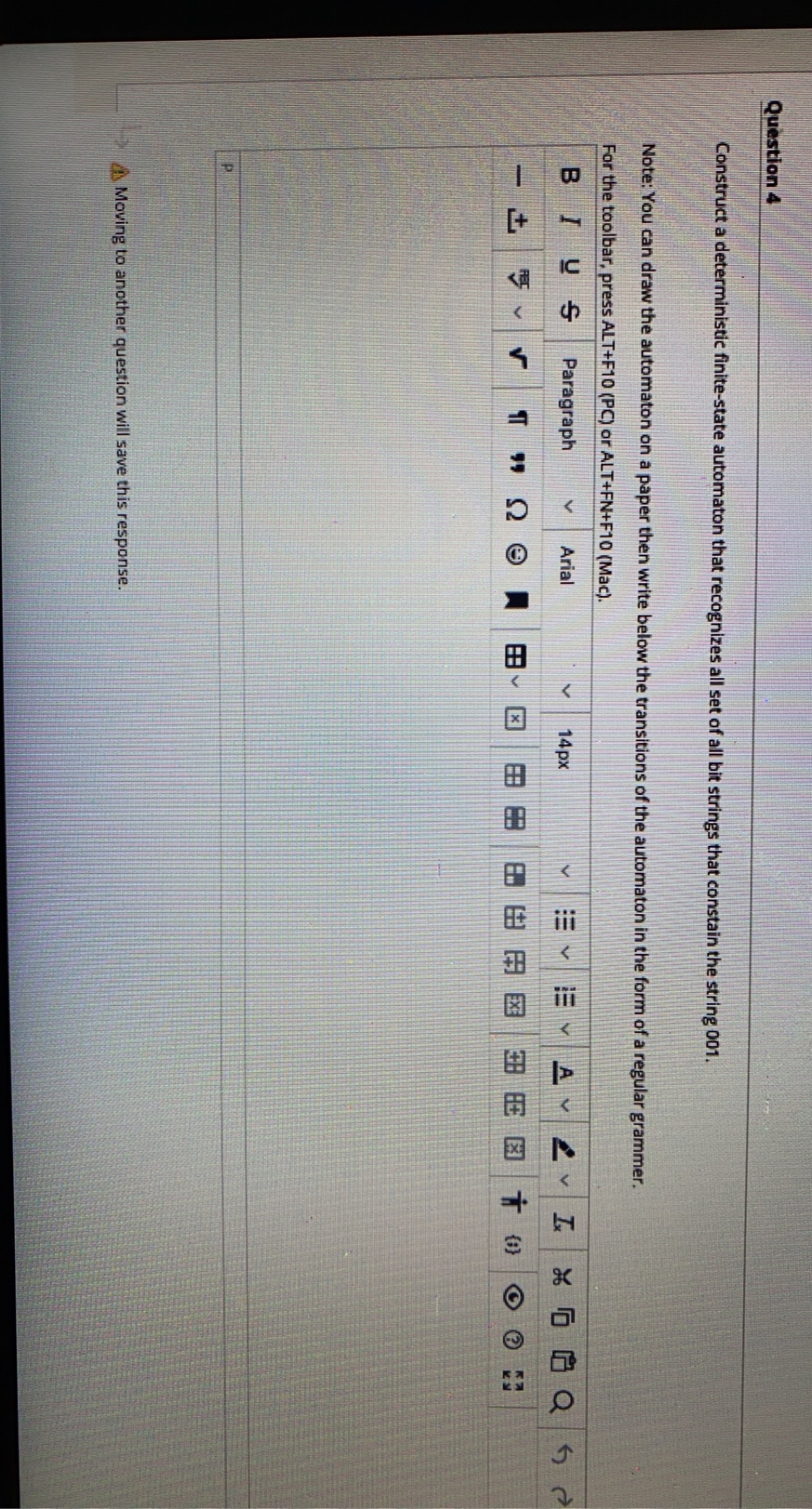 Solved Question 4 Construct A Deterministic Finite State