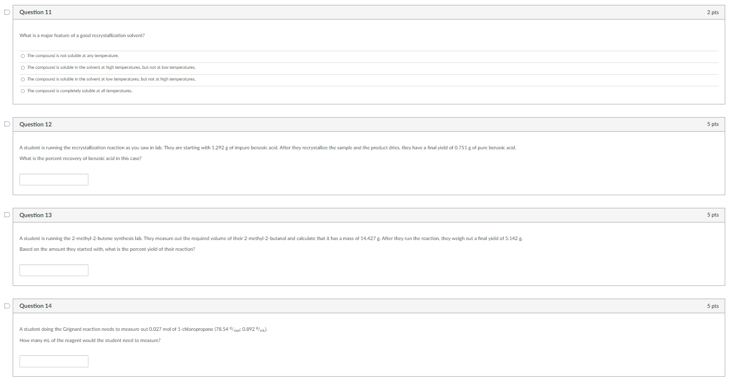Solved What is a major feature of a good recrystallization | Chegg.com