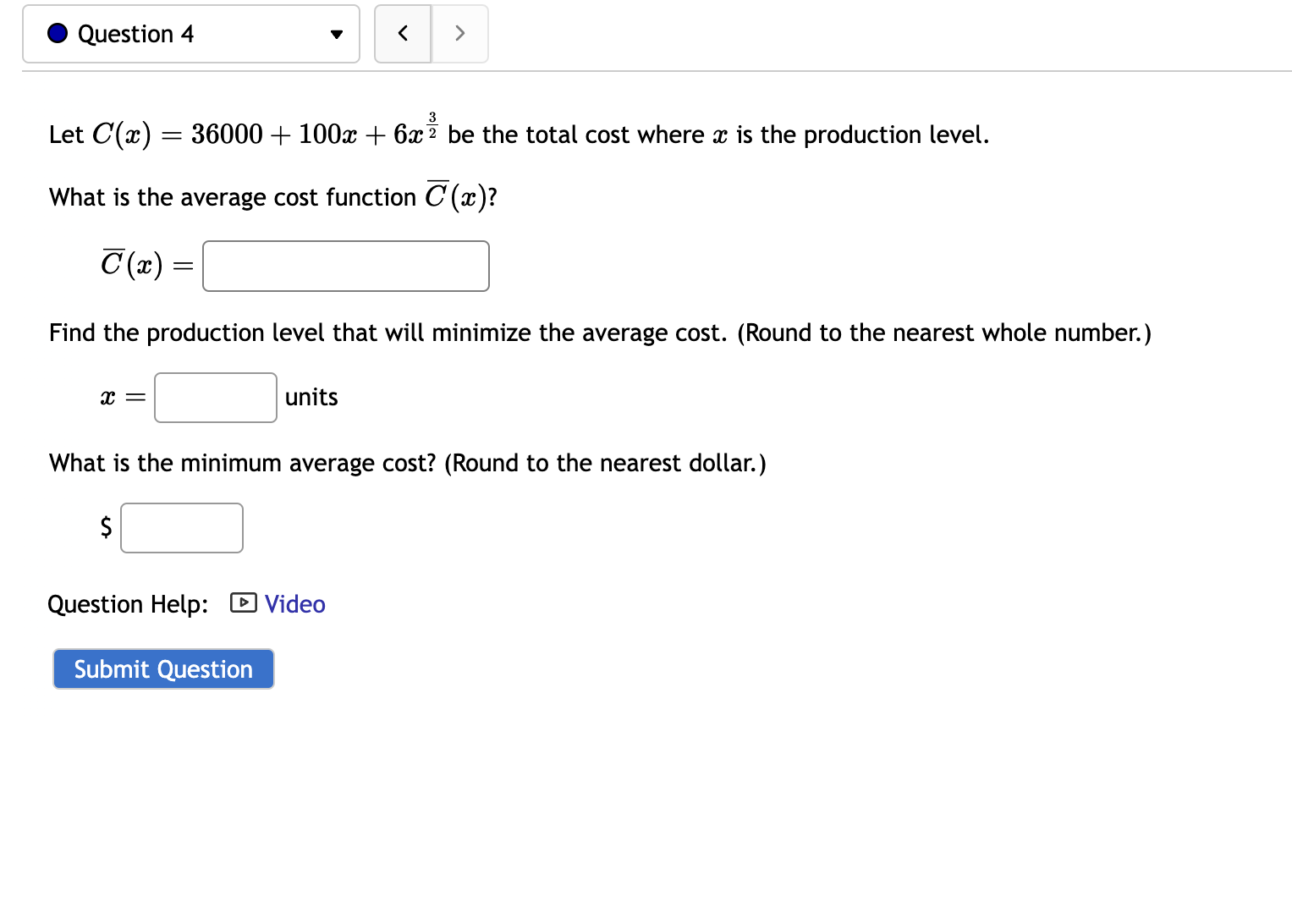 Solved Let C(x)=36000+100x+6x23 be the total cost where x is | Chegg.com