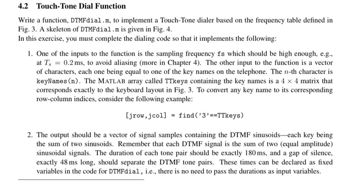 Solved 4.2 Touch-Tone Dial Function Write a function, | Chegg.com