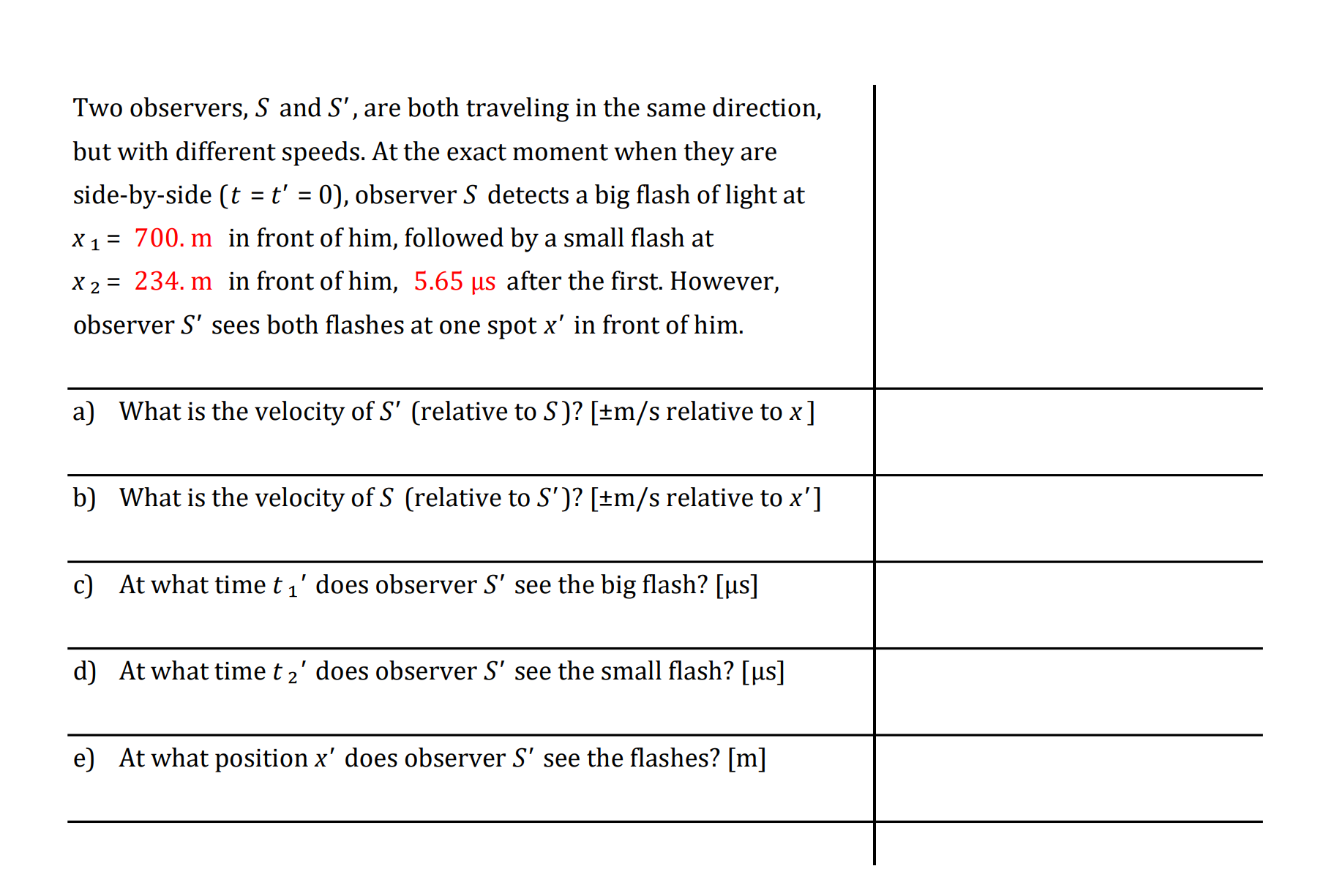 Solved Two observers, S ﻿and S', ﻿are both traveling in the | Chegg.com
