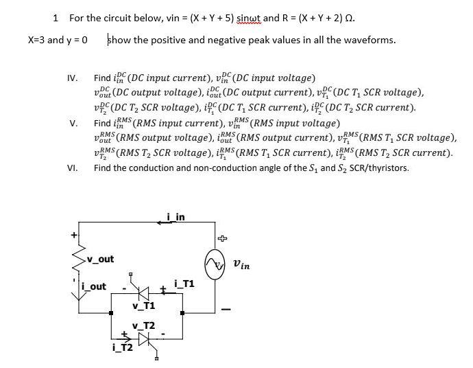 Solved 1 For the circuit below, vin = (x + y + 5) sinwt and | Chegg.com