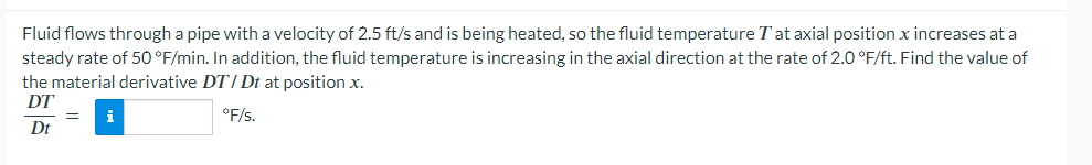 Solved Fluid flows through a pipe with a velocity of 2.5ft/s | Chegg.com