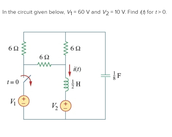 Solved In the circuit given below, V1=60 V and V2=10 V. Find | Chegg.com