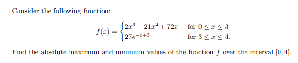 Solved Consider the following function: S223 - 21x2 + 722 | Chegg.com
