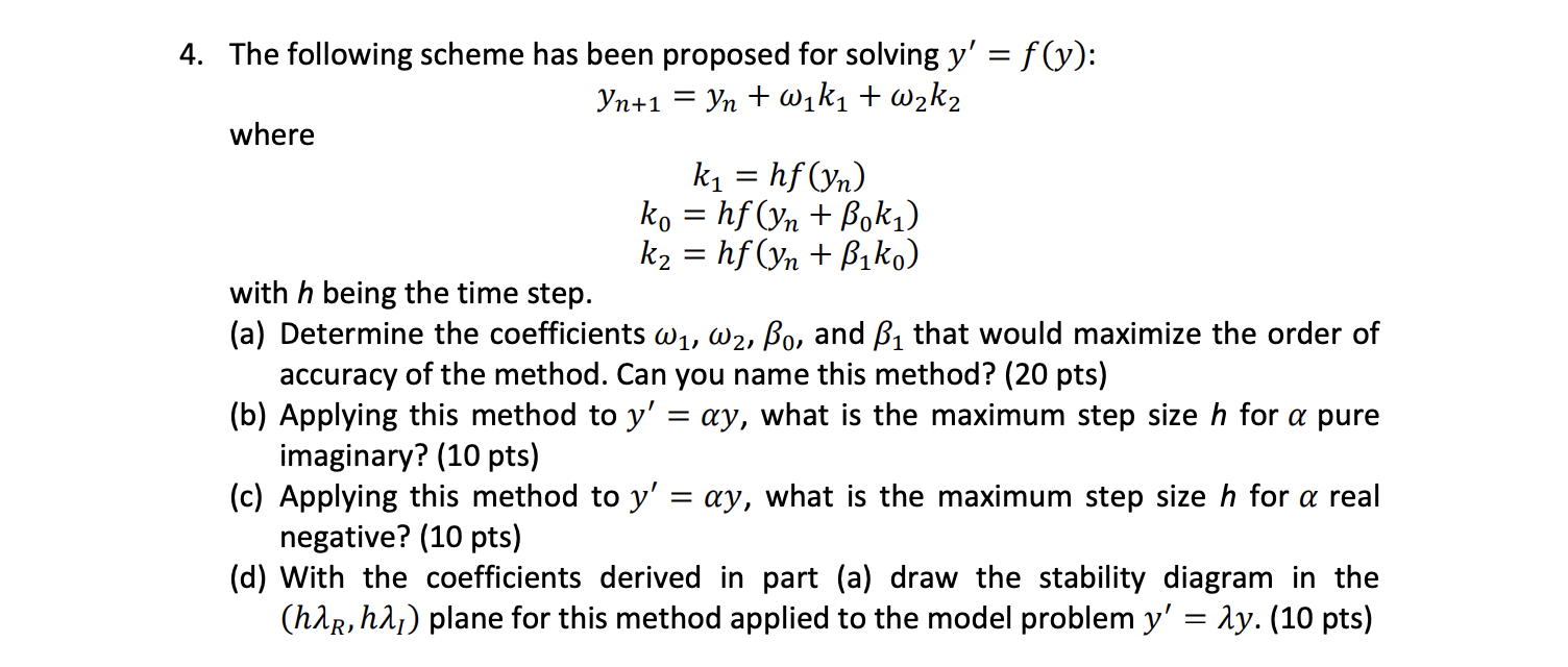 4. The following scheme has been proposed for solving | Chegg.com