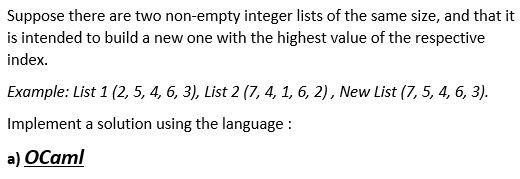 Solved Suppose there are two non-empty integer lists of the | Chegg.com