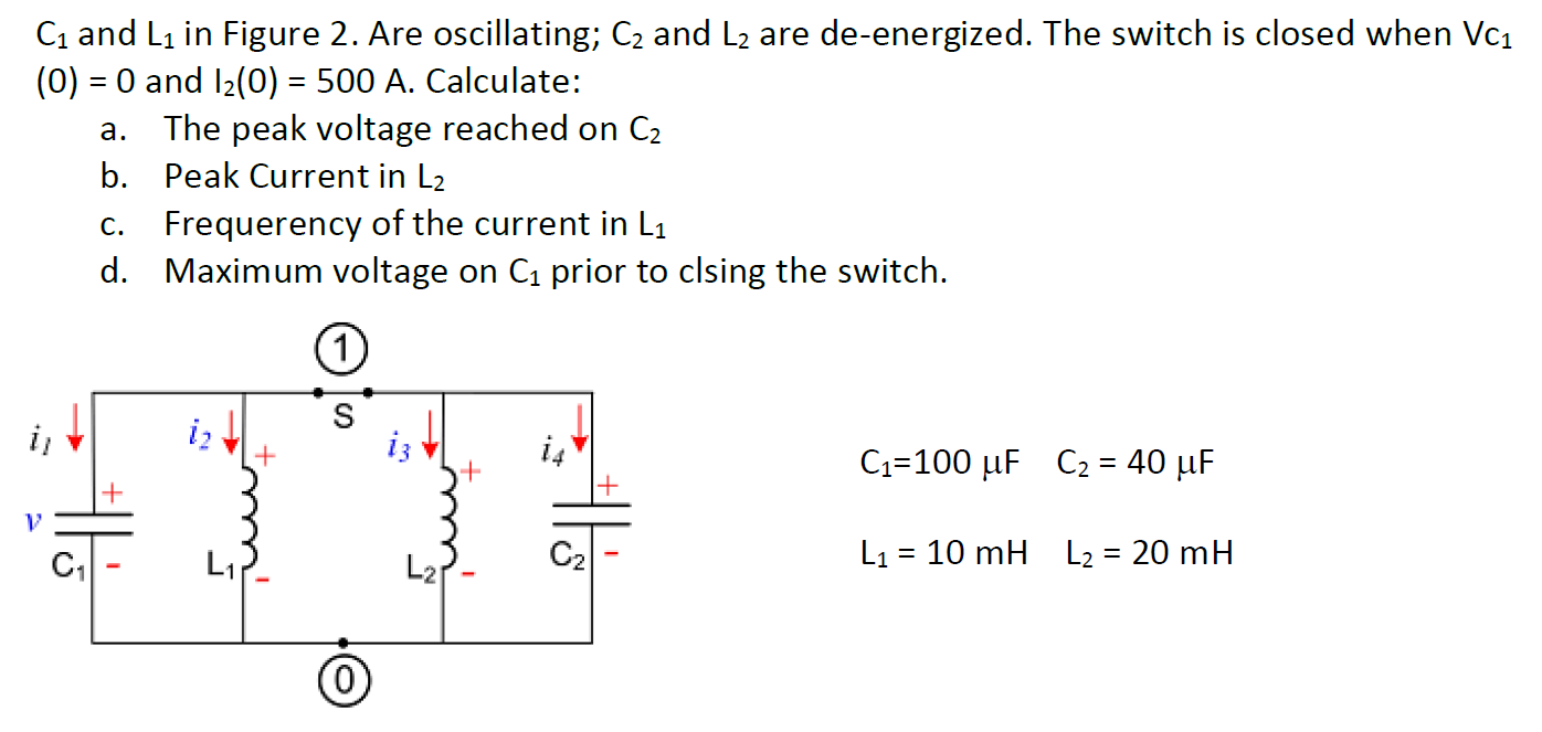 Solved C1 and L1 in Figure 2. Are oscillating; C2 and L2 are | Chegg.com