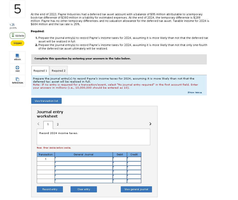 Solved At the end of 2023. Payne Industries had a deferred | Chegg.com